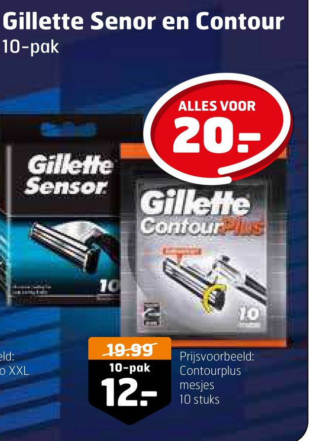 Gillette Senor en Contour 10-pak aanbieding bij Trekpleister