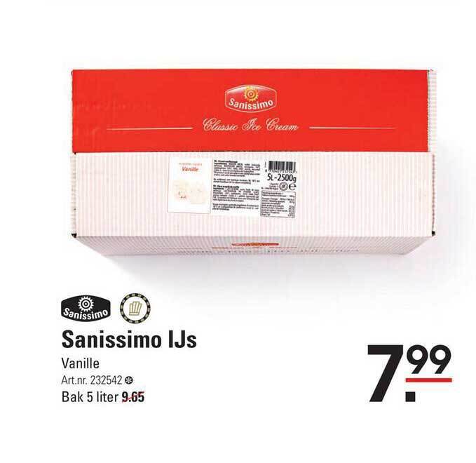 Sanissimo Ijs Vanille aanbieding bij Sligro