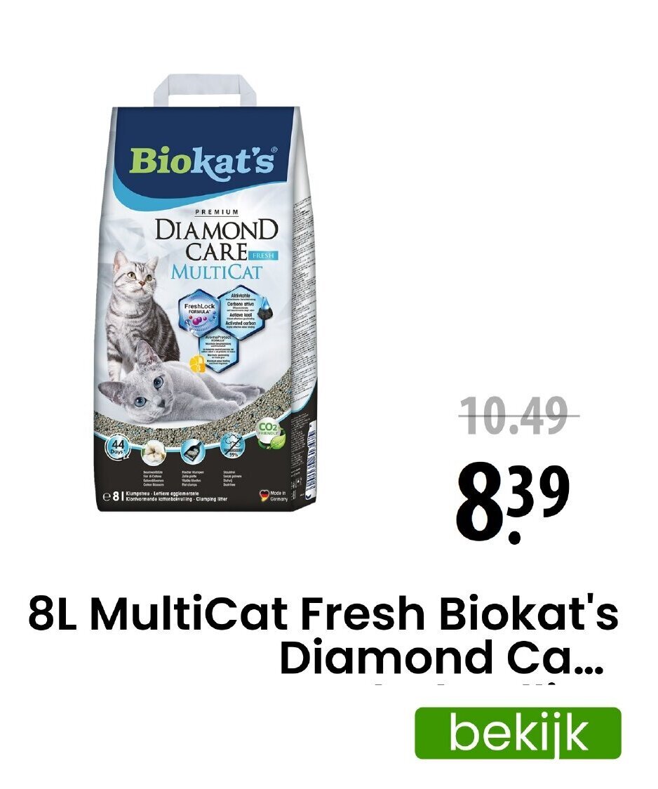 8L MultiCat Fresh Biokat's Diamond Care aanbieding bij Zooplus