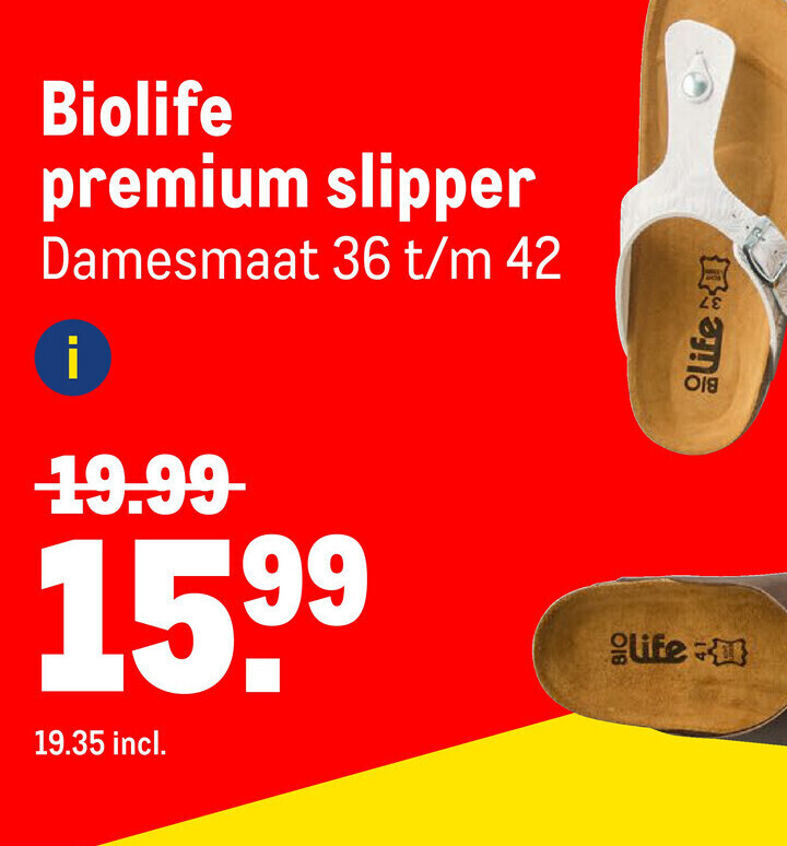Biolife premium slipper aanbieding bij Makro