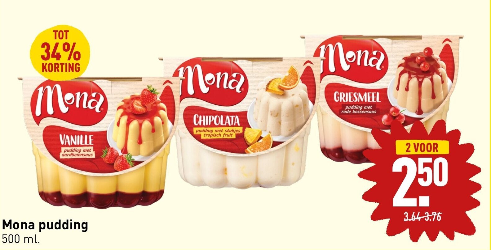 Mona pudding 500ml aanbieding bij ALDI