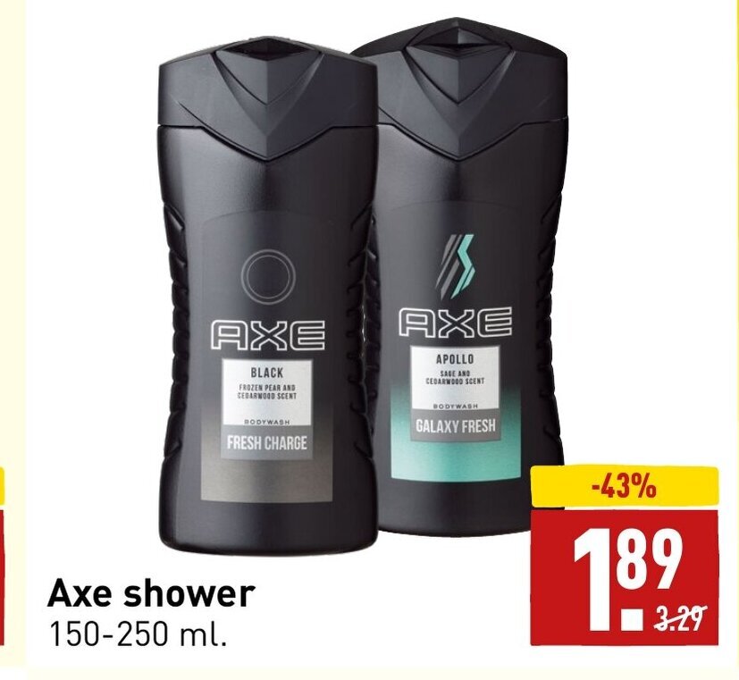 Axe shower 150-250 ml aanbieding bij ALDI