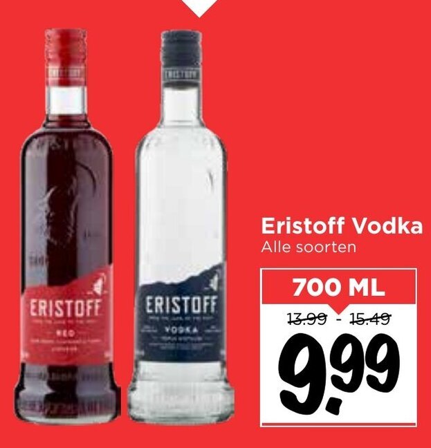 Eristoff vodka 700ml aanbieding bij Vomar Voordeelmarkt