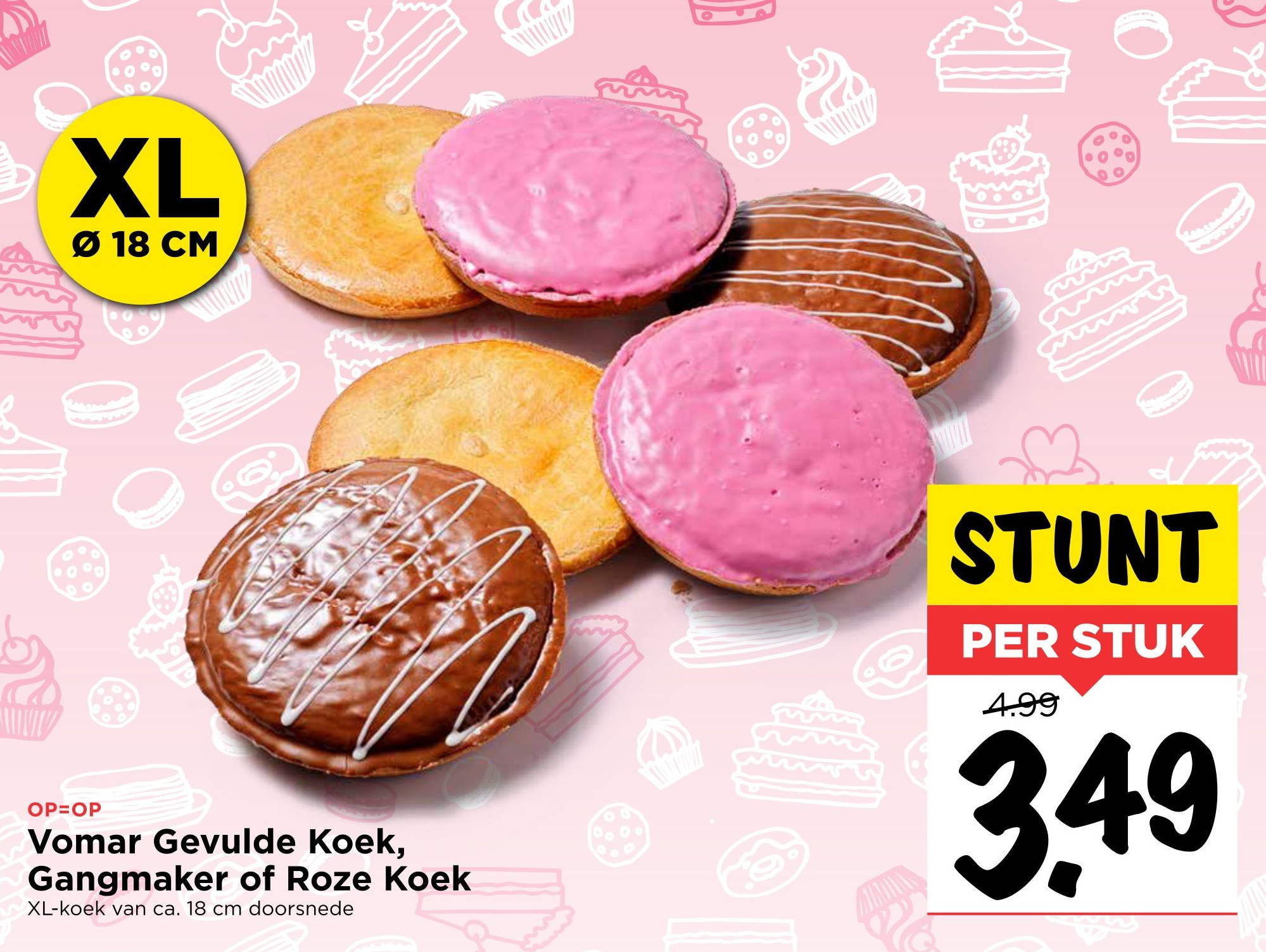Vomar Gevulde Koek, Gangmaker of Roze Koek aanbieding bij Vomar