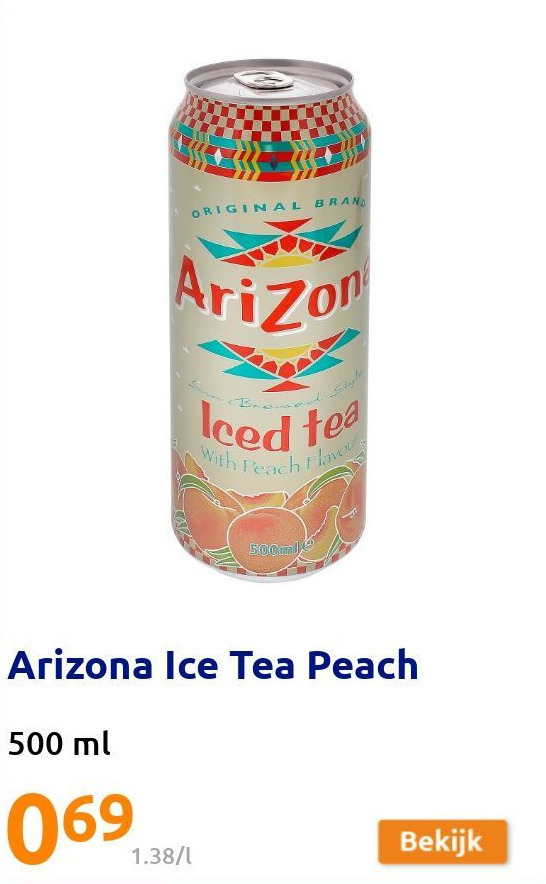 Arizona Ice Tea Peach aanbieding bij Action
