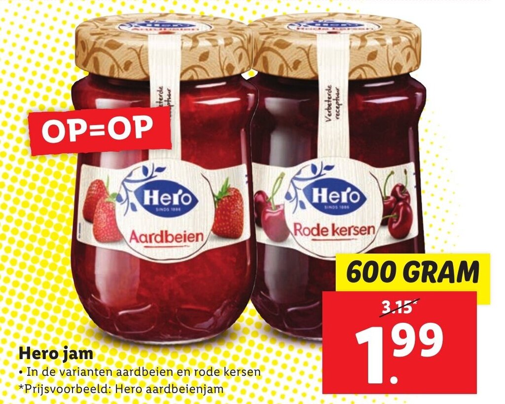 Hero jam 600g aanbieding bij Lidl