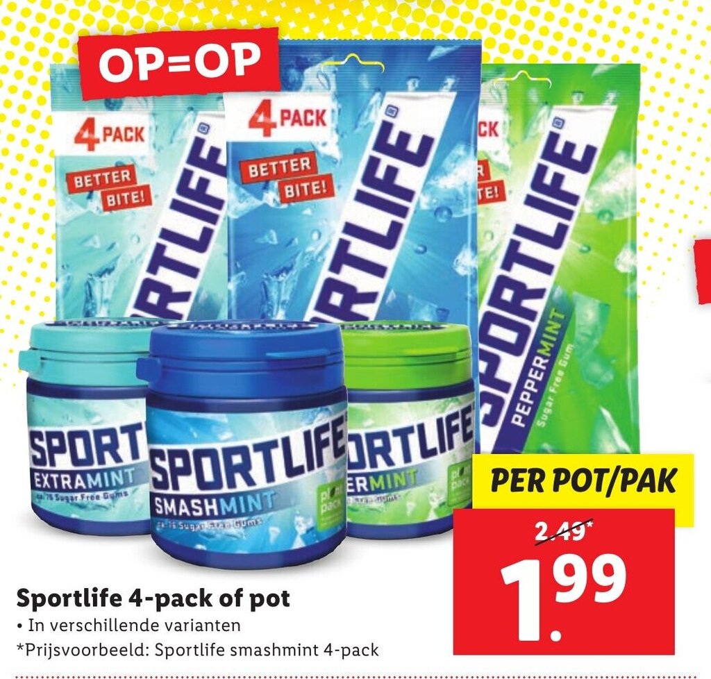 Sportlife 4-pack of pot aanbieding bij Lidl
