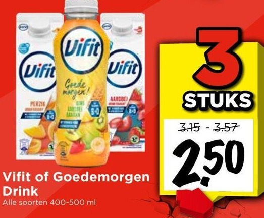 Vifit of Goedemorgen Drink aanbieding bij Vomar Voordeelmarkt