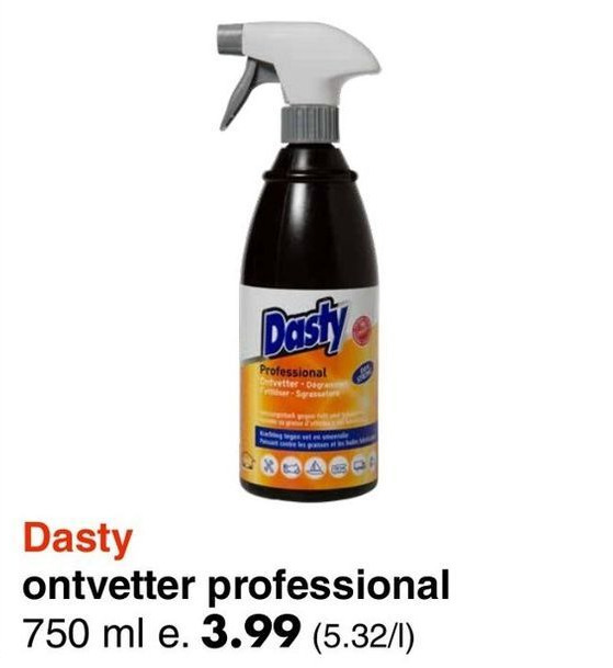 Dasty ontvetter professional 750 ml aanbieding bij Wibra