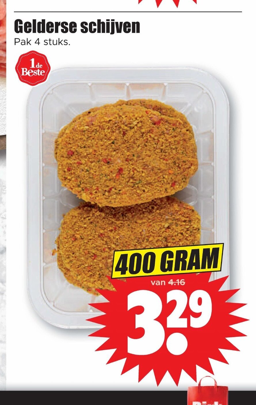 Gelderse schijven pak 4 stuks 400 gram aanbieding bij Dirk