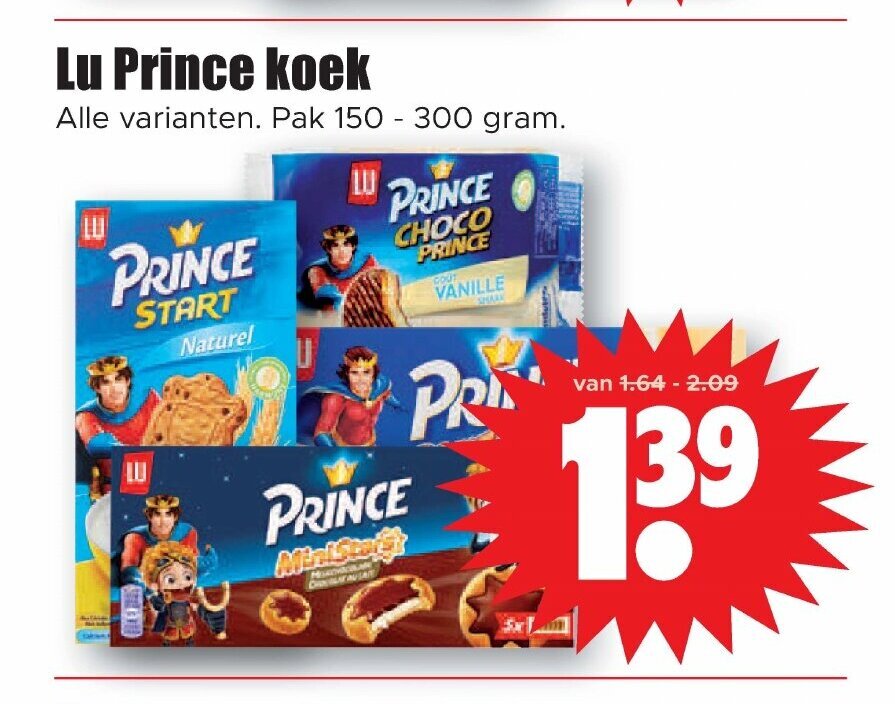 Lu Prince koek 150 - 300 gram aanbieding bij Dirk