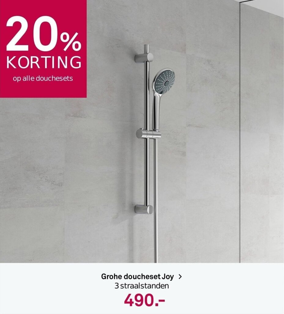 Grohe doucheset Joy 3 straalstanden aanbieding bij Karwei