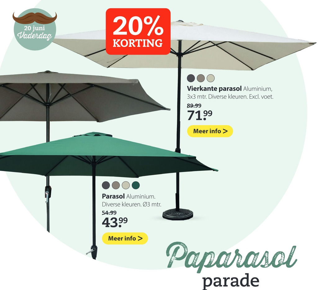 Parasol aanbieding bij Boerenbond