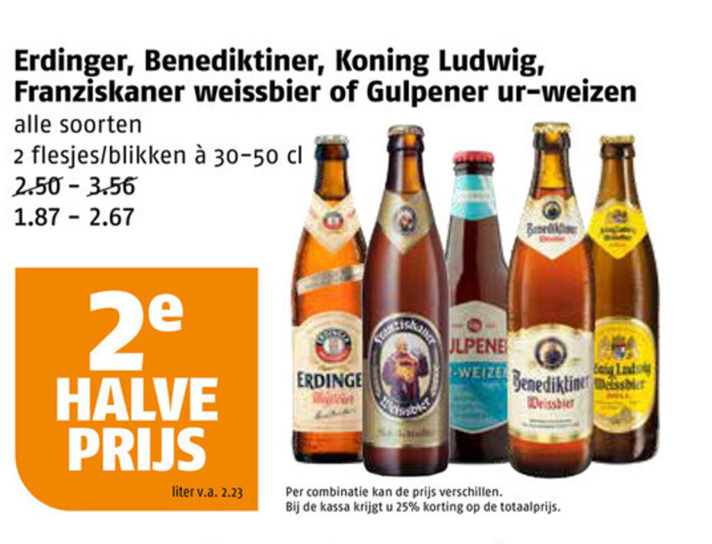 Erdinger, Benediktiner, Koning Ludwig, Franziskaner weissbier of ...