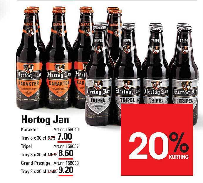 Hertog Jan Karakter, Tripel Of Grand Prestige 20% Korting aanbieding ...