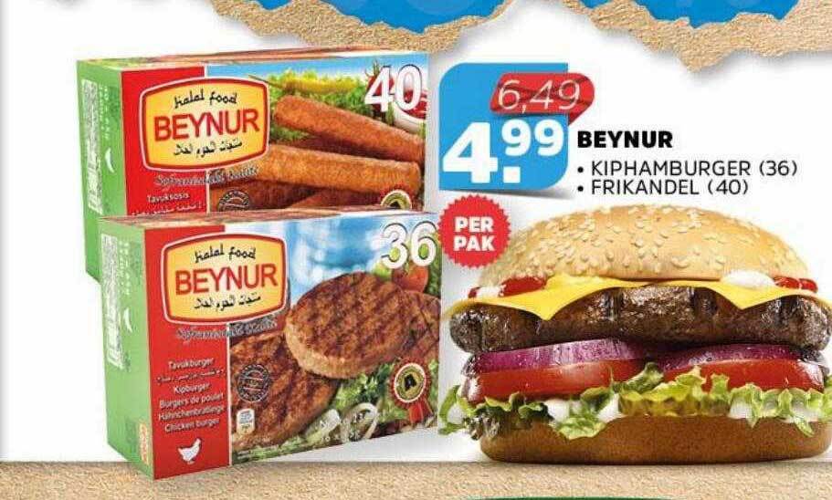 Beynur Kiphamburger (36) Of Frikandel (40) aanbieding bij Sahan ...