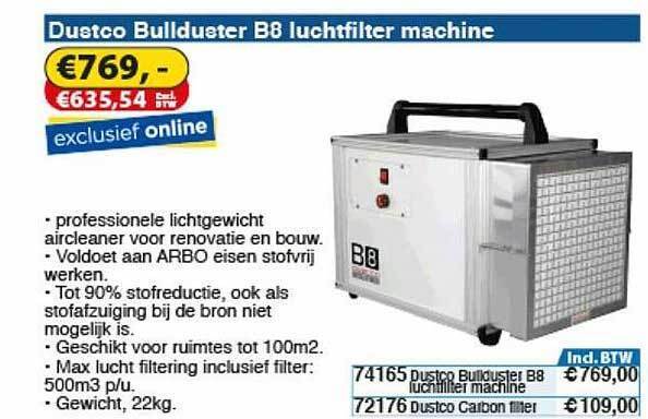 Dustco Bullduster B8 Luchtfilter Machine aanbieding bij Toolstation