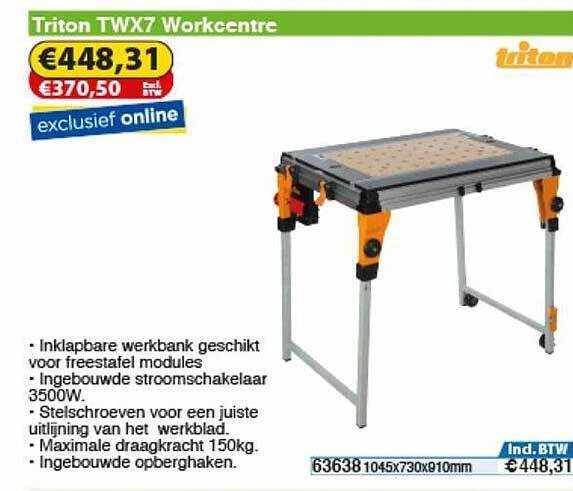 Triton TWX7 Workcentre aanbieding bij Toolstation