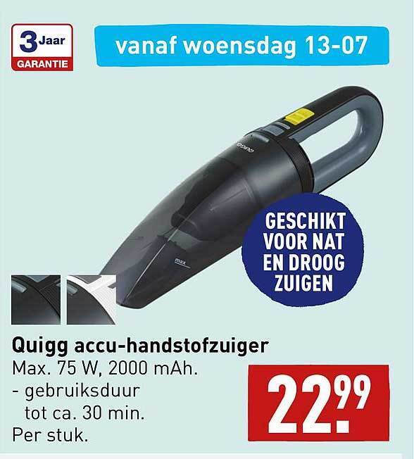 Quigg Accu-Handstofzuiger aanbieding bij ALDI
