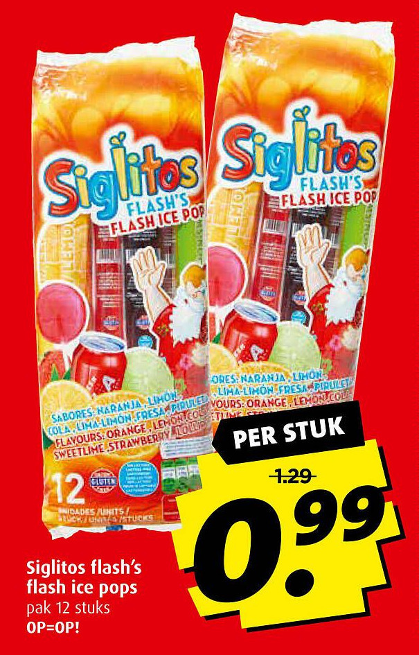 Siglitos flash's flash ice pops aanbieding bij Boni