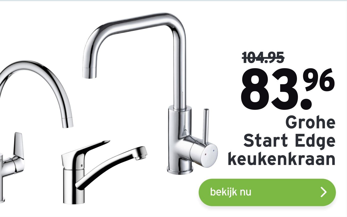 Grohe Start Edge keukenkraan aanbieding bij GAMMA