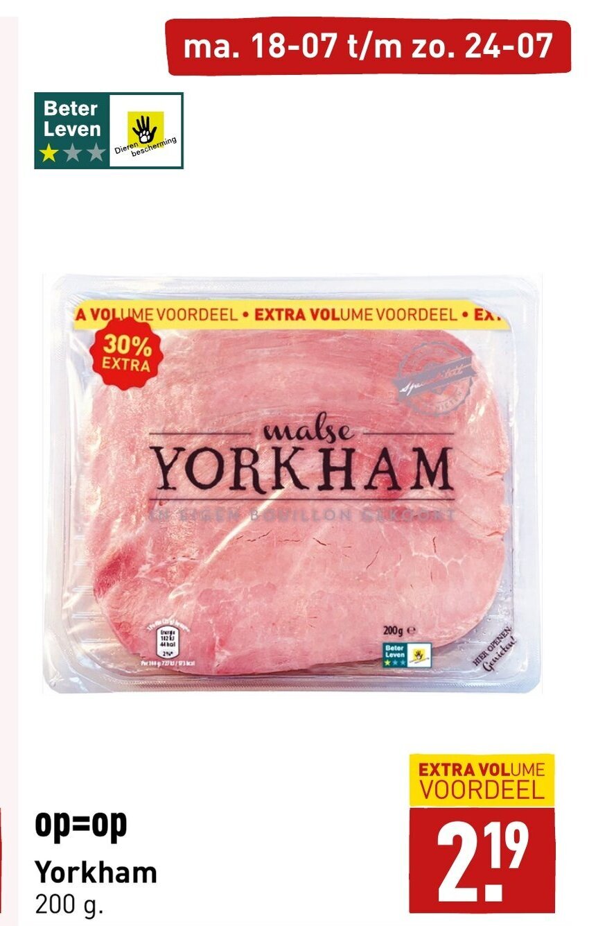 Yorkham 200 g aanbieding bij ALDI