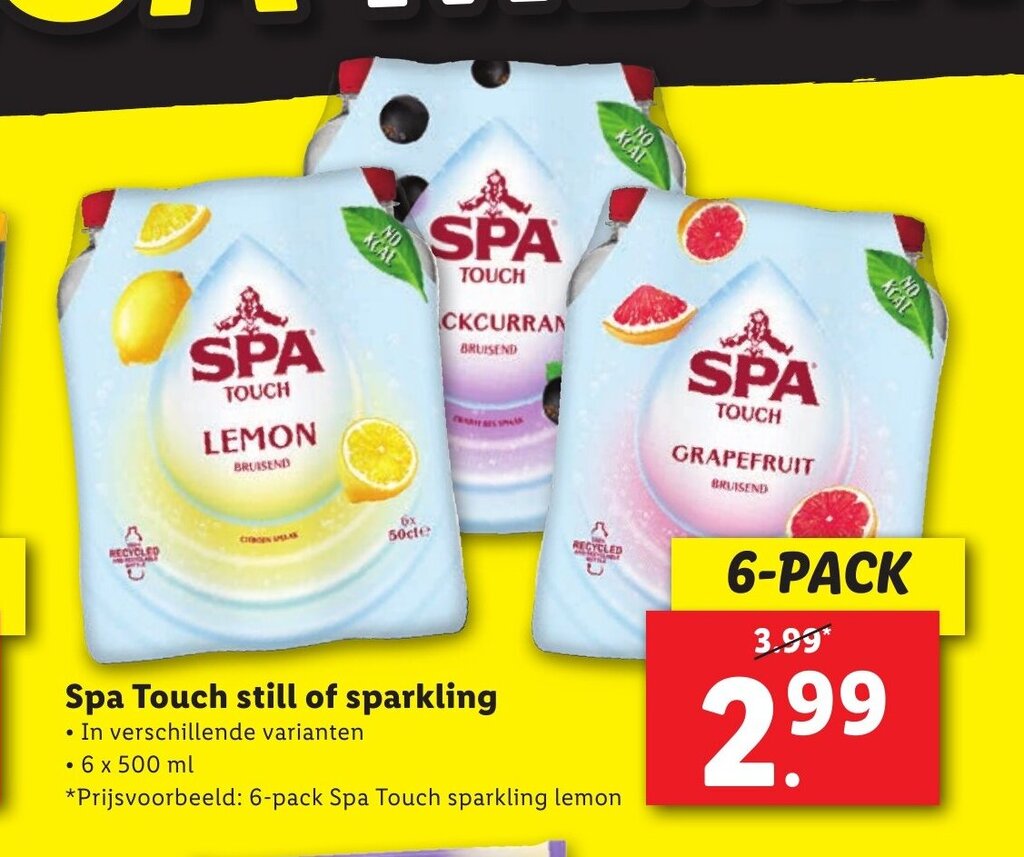 Spa Touch still of sparkling 6-pack aanbieding bij Lidl