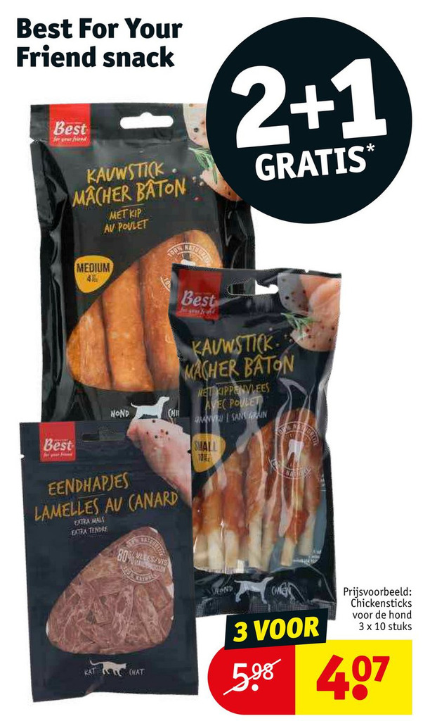 Best For Your Friend snack 2+1 GRATIS aanbieding bij Kruidvat