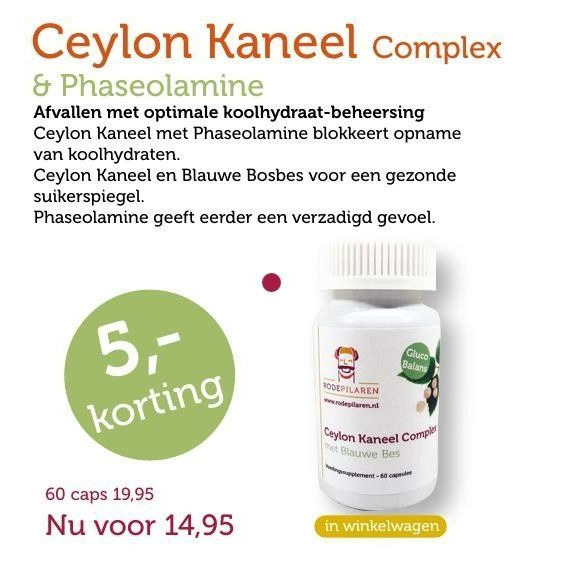 Ceylon Kaneel Complex & Phaseolamine aanbieding bij De Rode Pilaren