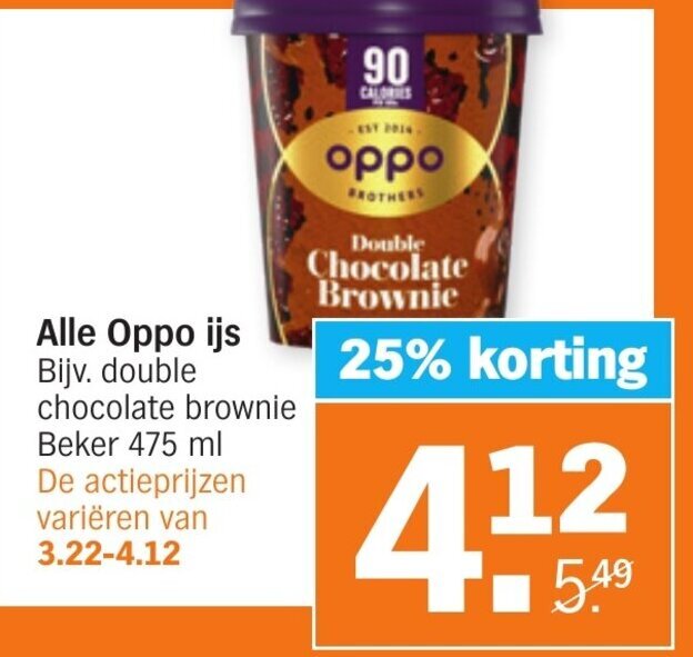 Alle Oppo ijs 475 ml aanbieding bij Albert Heijn