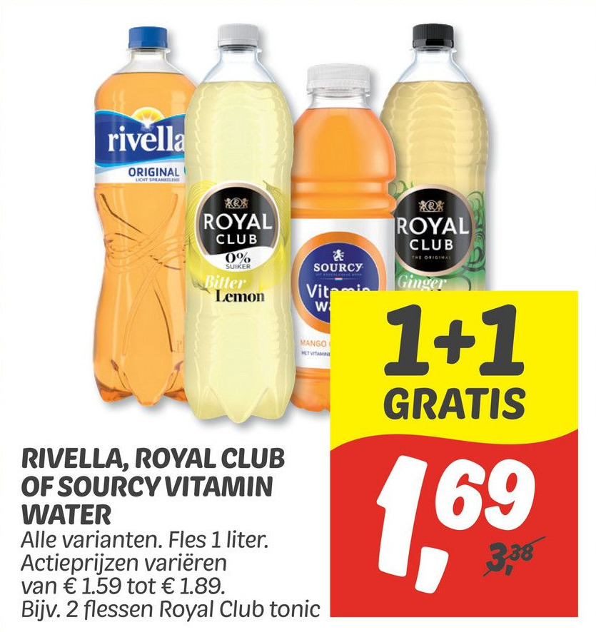 Rivella, Royal Club Of Sourcy Vitamin Water aanbieding bij Dekamarkt