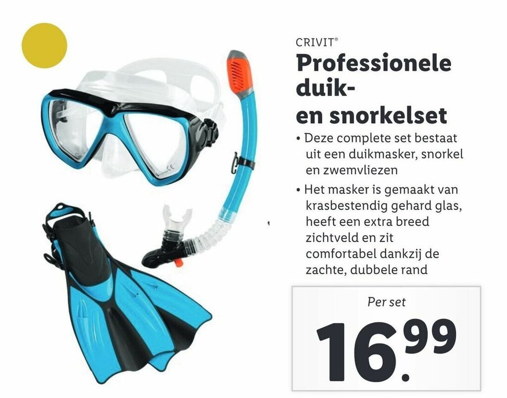 CRIVIT Professionele duik- en snorkelset aanbieding bij Lidl