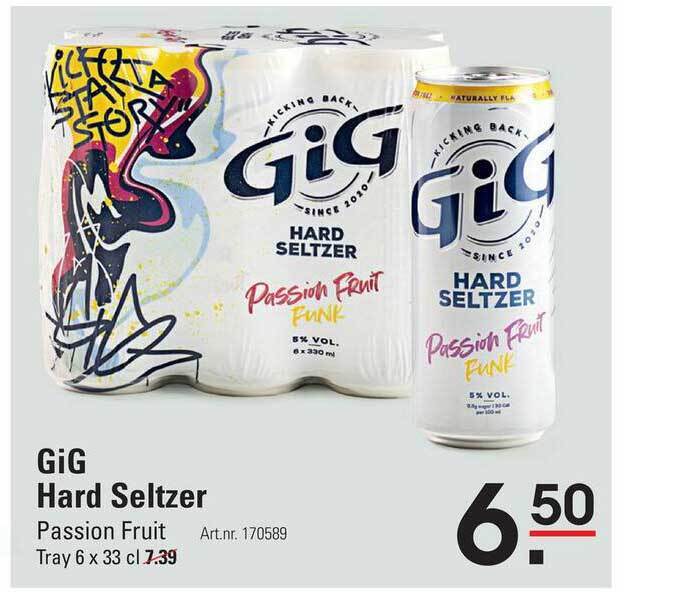 Gig Hard Seltzer Passion Fruit aanbieding bij Sligro