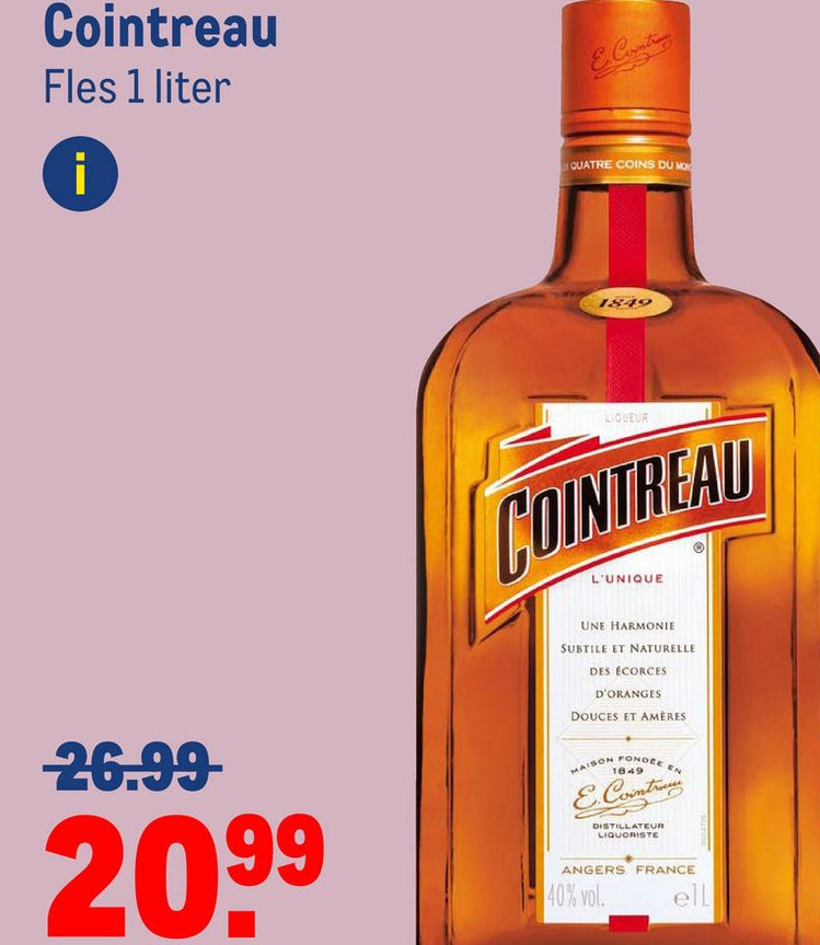 Cointreau Fles 1 liter aanbieding bij Makro