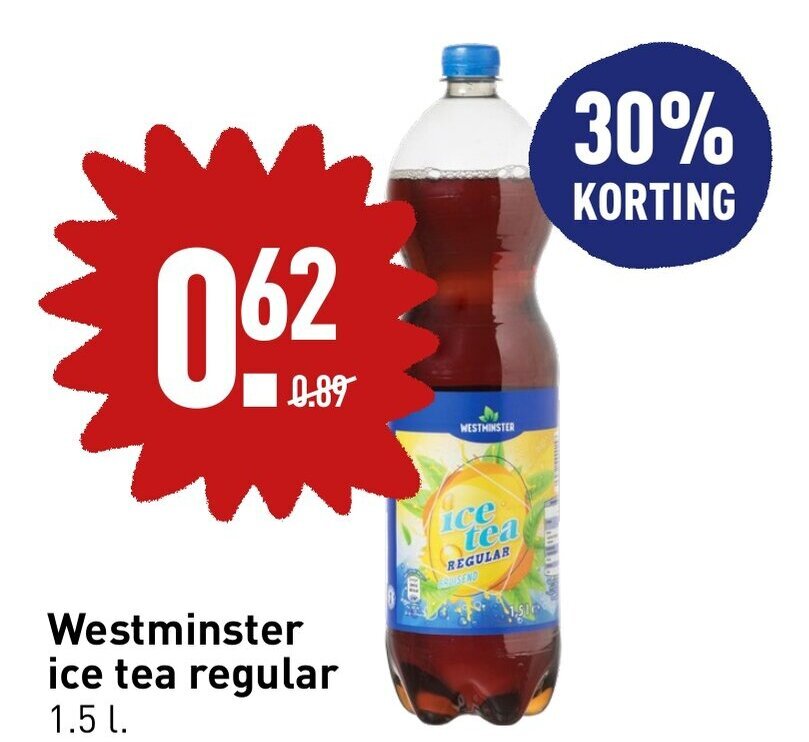 Westminster ice tea regular 1.5L aanbieding bij ALDI