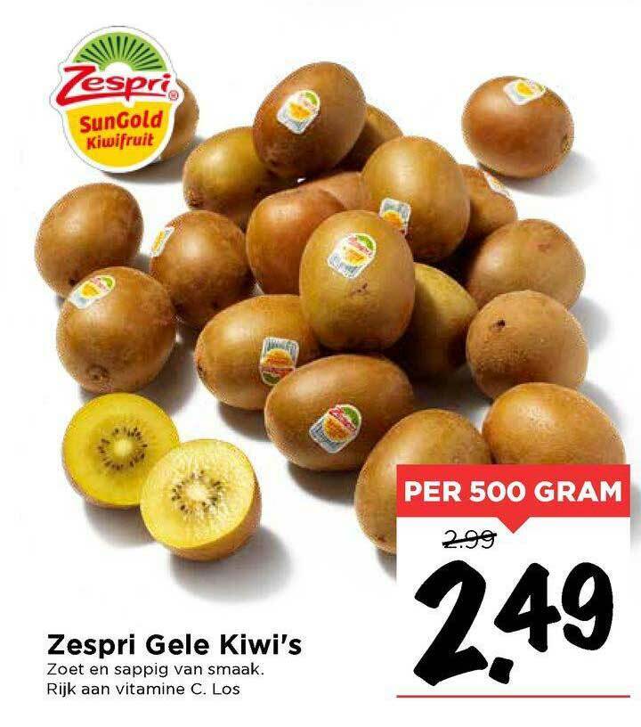 Zespri gele kiwi's 500 per gram aanbieding bij Vomar