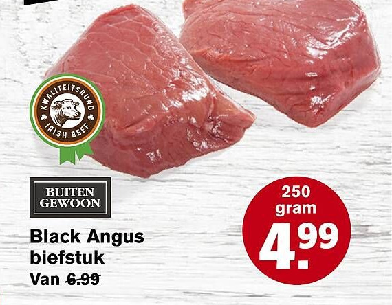Black Angus biefstuk aanbieding bij Hoogvliet