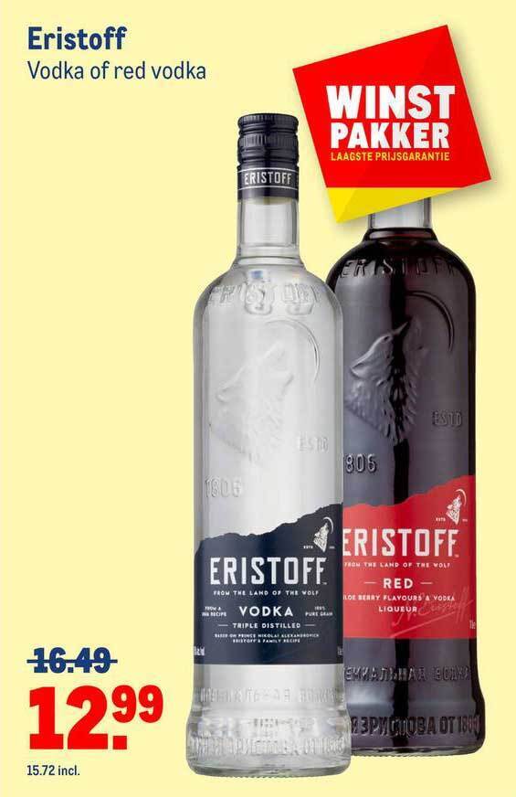 Eristoff vodka of red vodka aanbieding bij Makro