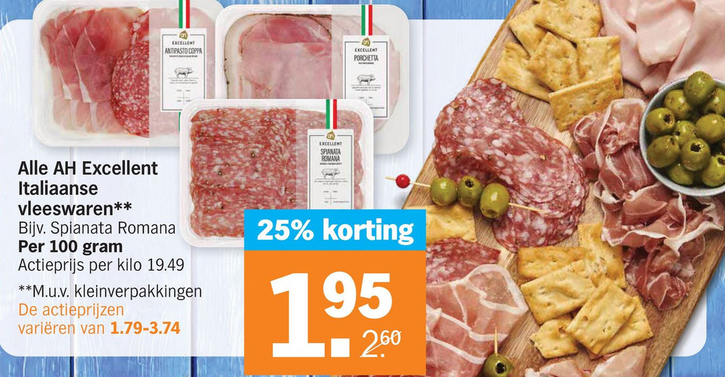 Alle ah excellent italiaanse vleeswaren** aanbieding bij Albert Heijn