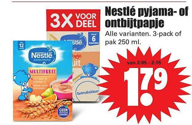 Nestlé Pyjama- Of Ontbijtpapje aanbieding bij Dirk