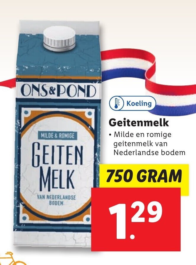 Geitenmelk 750g aanbieding bij Lidl