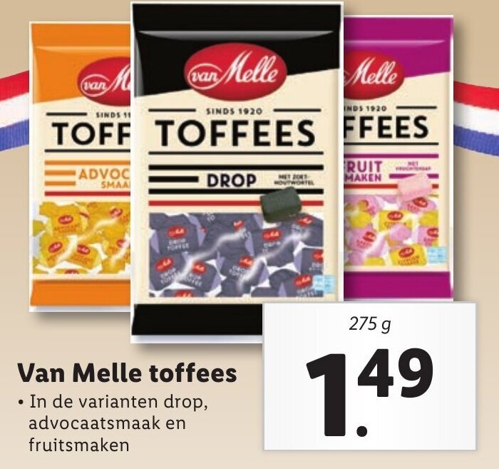 Van Melle toffees 275g aanbieding bij Lidl