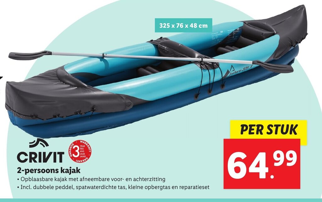 Crivit 2-persoons kajak aanbieding bij Lidl