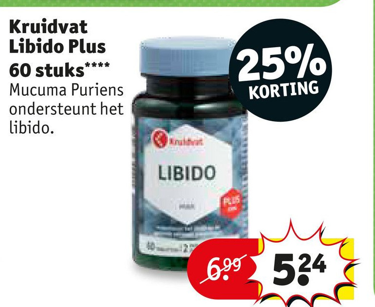 Kruidvat libido plus 60 stuks** **** aanbieding bij Kruidvat