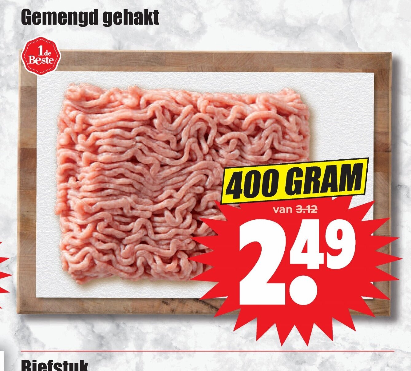 Gemengd gehakt 400 gram aanbieding bij Dirk