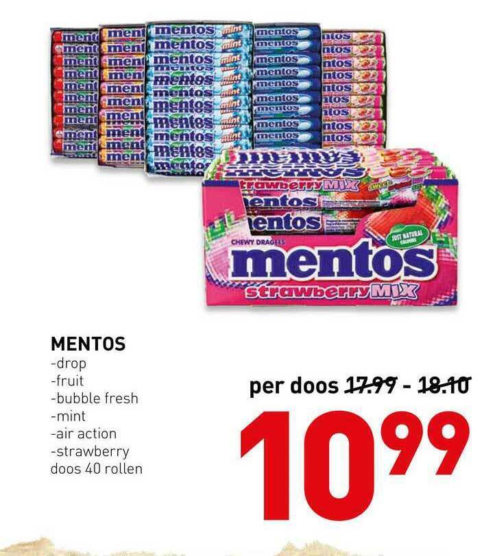 Mentos drop, fruit, bubble fresh, mint, air action of strawberry ...