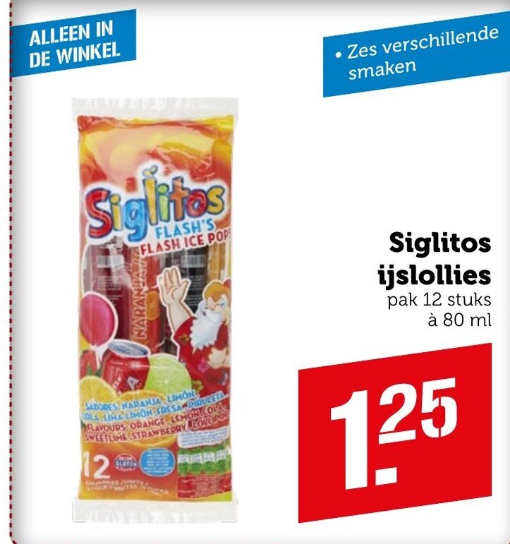 Siglitos ijslollies 80 ml aanbieding bij Coop