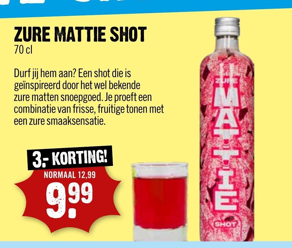 Zure Mattie Shot 70 cl aanbieding bij Dirck 3