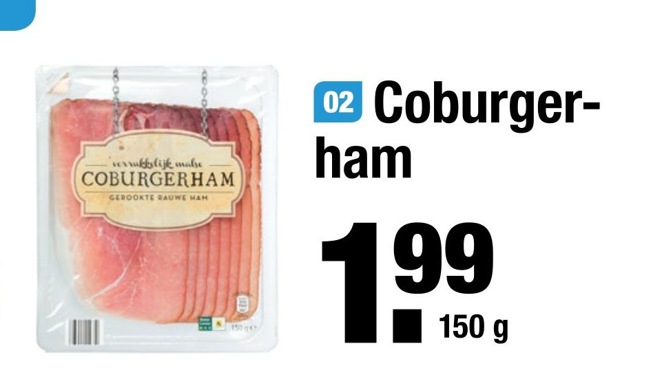 Coburgerham 150g aanbieding bij ALDI