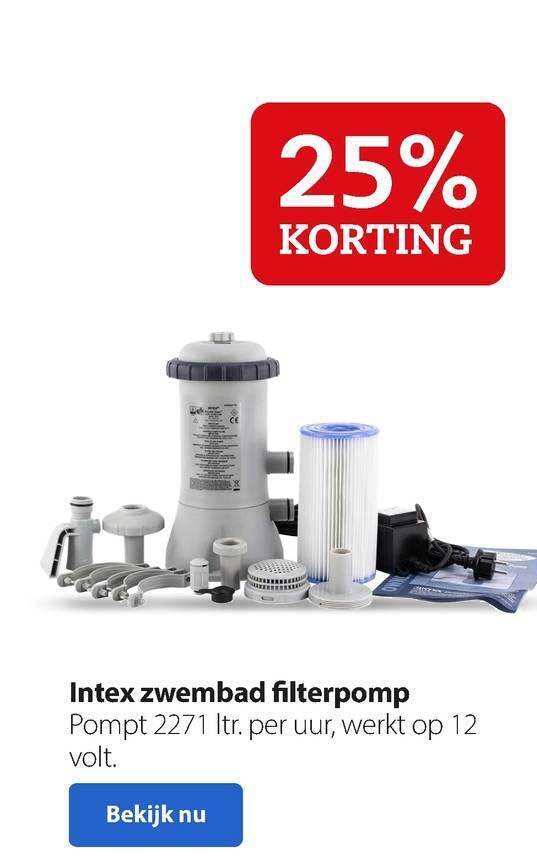 Intex zwembad filterpomp 25% korting aanbieding bij Boerenbond